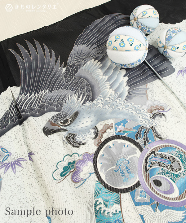 【当店オリジナル】鞠 青 小 1個 撮影小物レンタル NZ0016 ※単品レンタル不可※｜きものレンタリエ